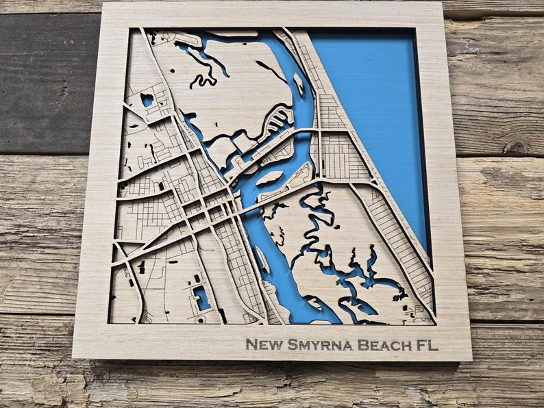 New Smyrna Beach Layered Map SVG File: Laser Cut Wood Map (digital Download) - Etsy