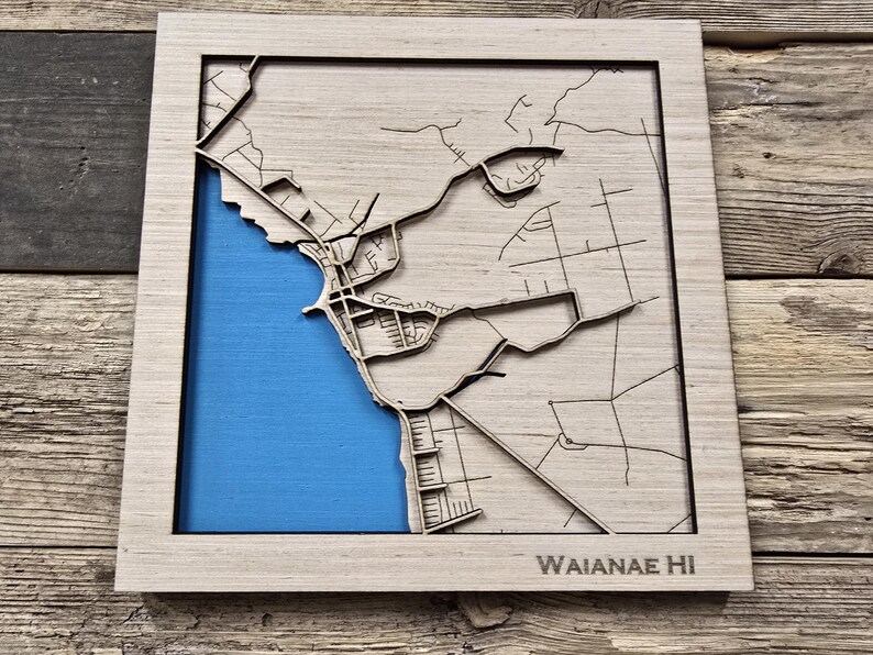 Waianae Hawaii Layered Map SVG Laser File (digital Download) - Etsy