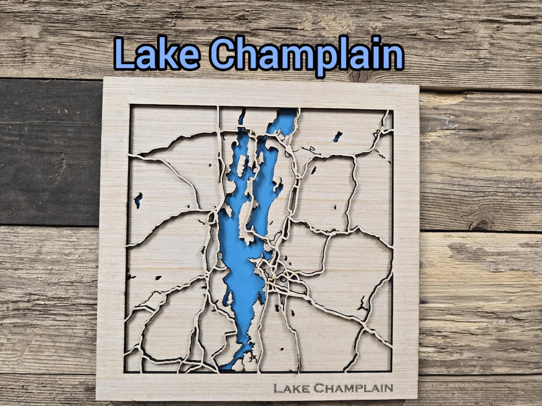 Lake Champlain Layered Map Svg File, Lake Champlain SVG, Layered Lake ...