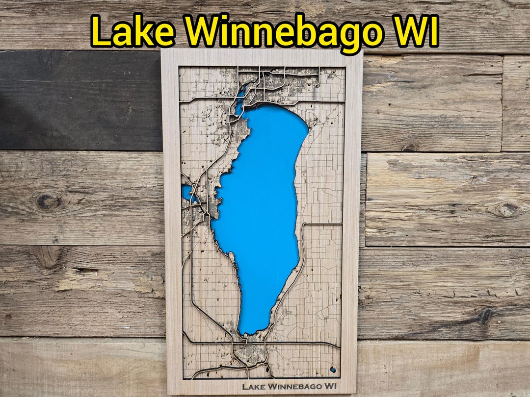 Lake Winnebago Wisconsin Layered Wooden Map SVG Cutting File (digital ...