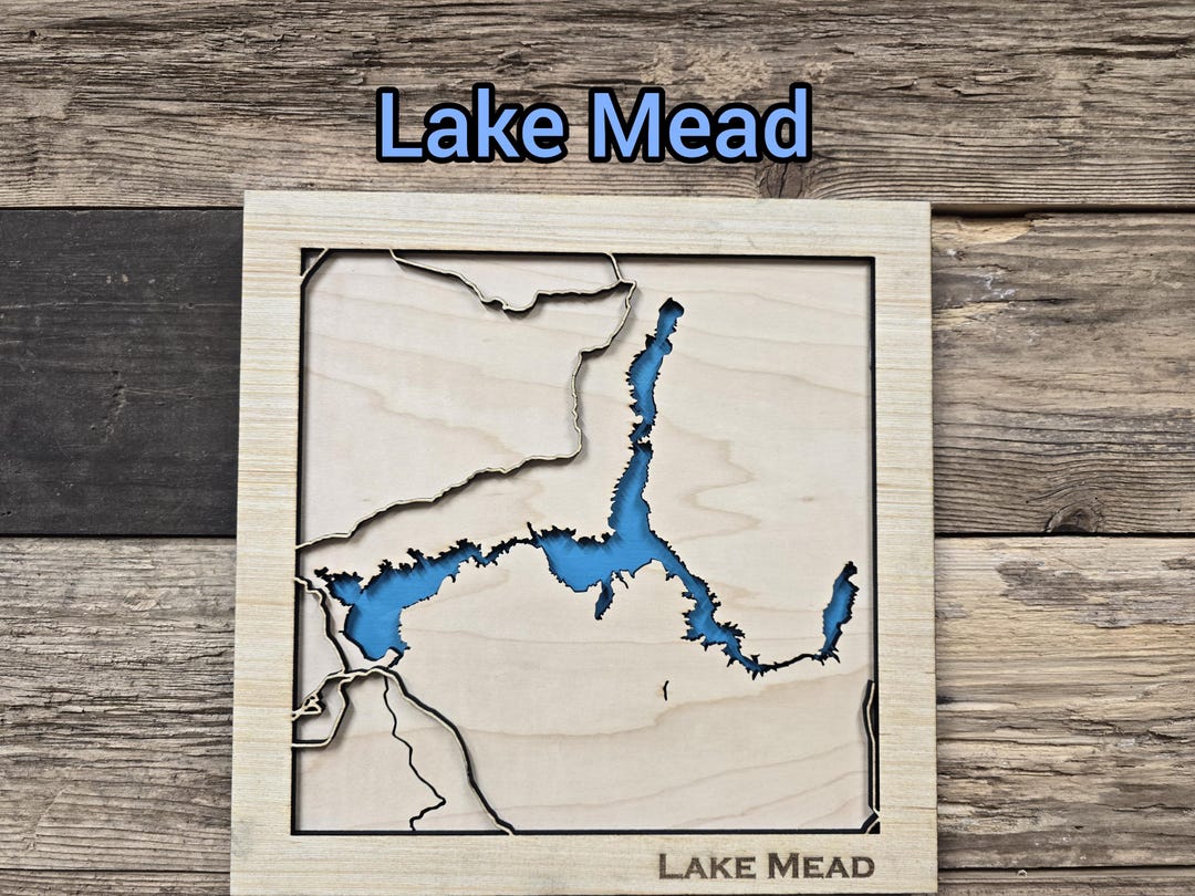 Lake Mead Layered Map Svg, Lake Mead Laser Map File, Lake Mead Wood Map ...