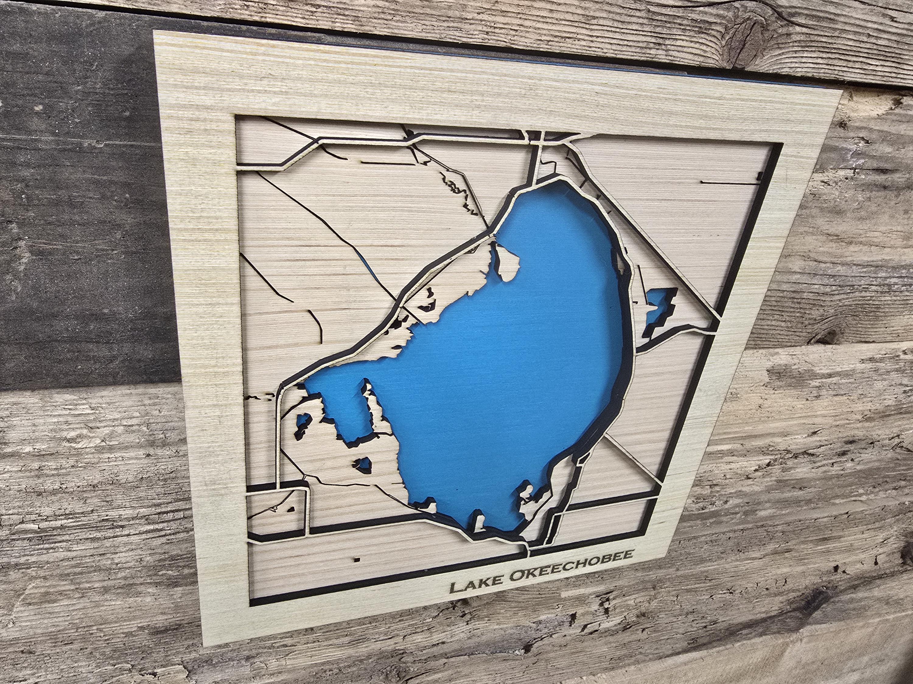 Lake Okeechobee Layered Map SVG File: Laser Cut 3D Wood Map (digital ...