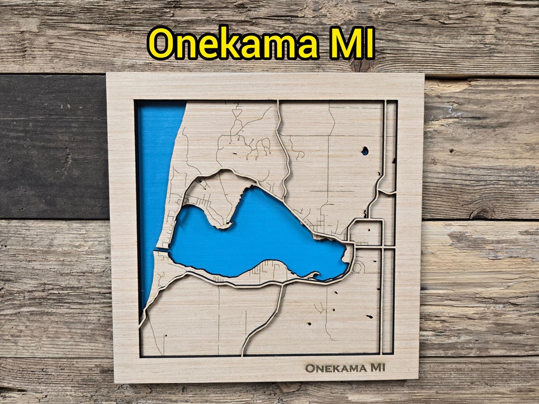 Onekama Michigan Layered Map SVG File (digital Download) - Etsy