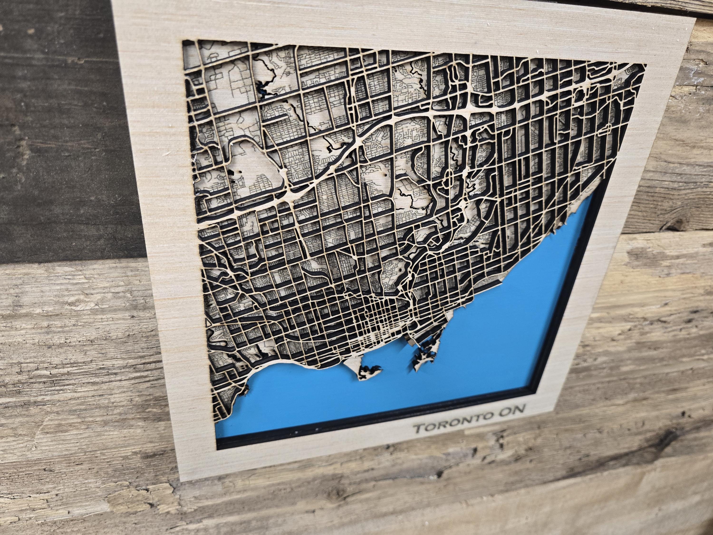 Toronto Layered Map Svg File, Laser Cut Layered Map File, Wood Laser ...