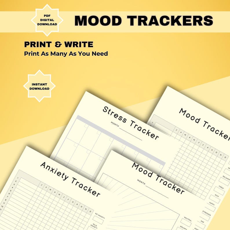 Digital Mood Tracker | Stress Tracker | Monthly & Weekly Emotion ...