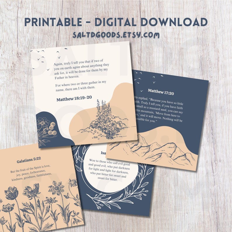 30 Bible Verse Cards Printable Download, Scripture Verse Cards ...