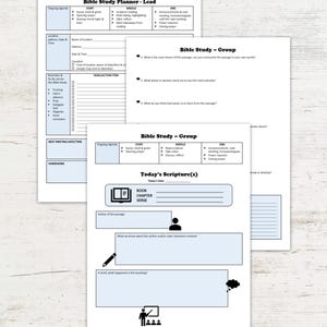Bible Study Planner 8.5 X 11 Portrait 3-page Group Discussion Organizer ...