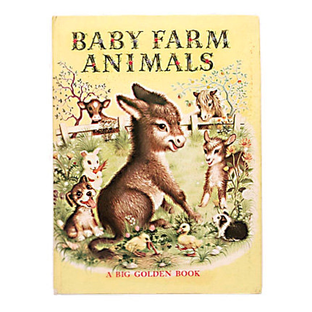 1959 Large Baby Farm Animals Big Golden Book Vintage Baby Farm Animals ...