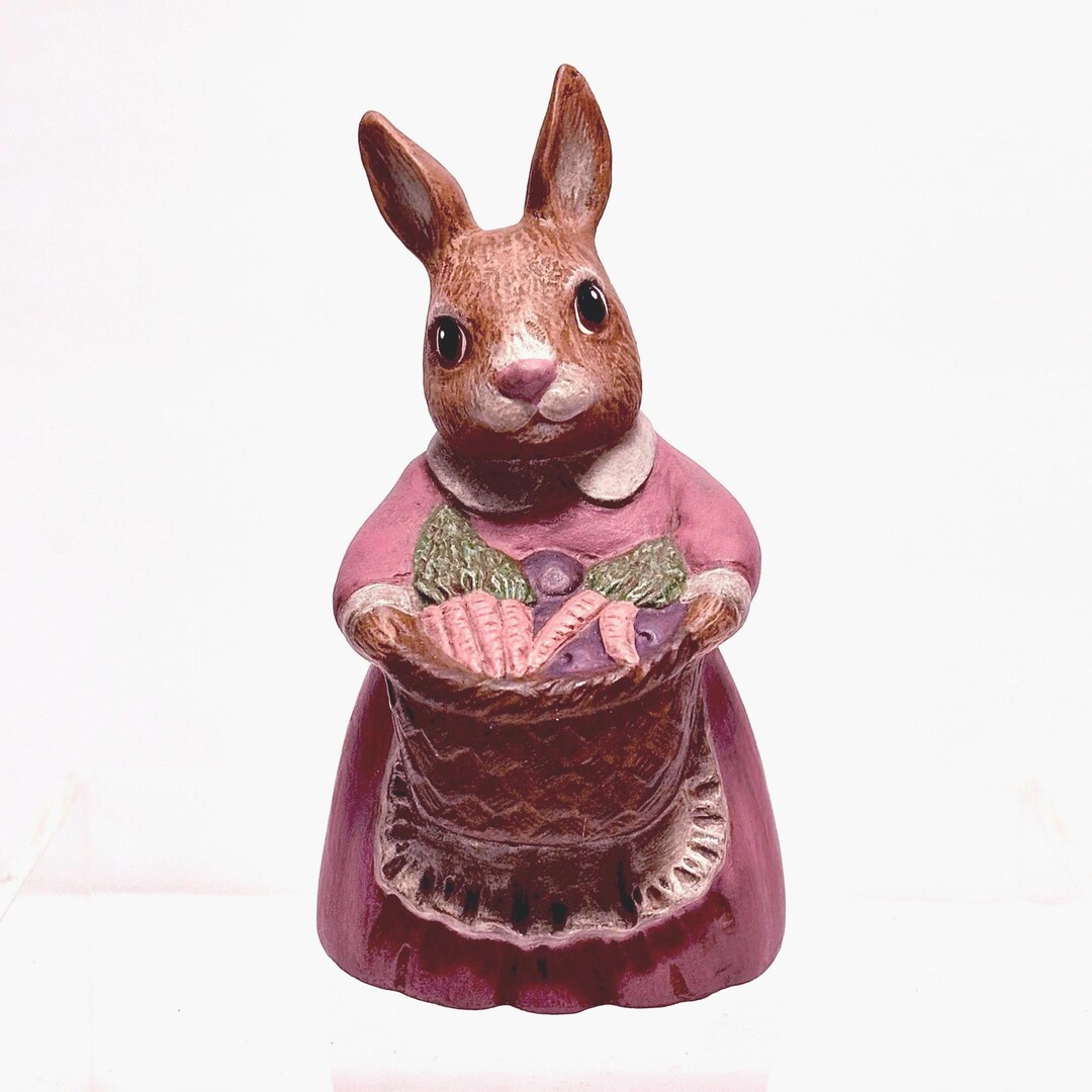 Bunny Hand Painted Ceramic Rabbit Hand Painted in Oils Rabbit Girl ...