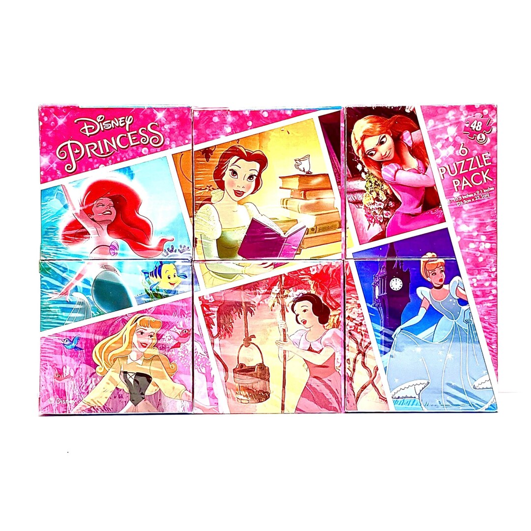 New Sealed Disney Princesses Puzzles 6 Pack Disney 6 Puzzles Pack ...