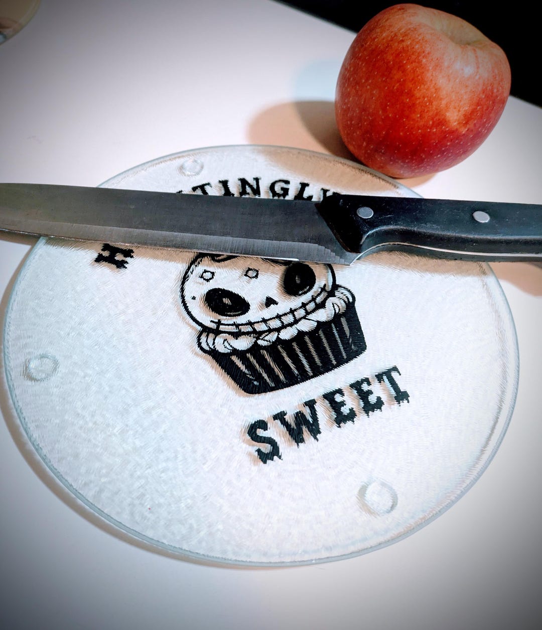 Goth Cupcake Tempered Glass Cutting Board, Horror Kitchen Decor - Etsy