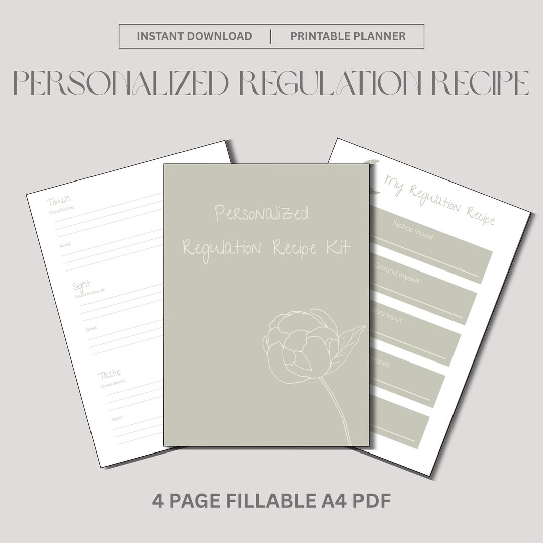 ADHD Regulation Toolkit Printable – Fillable Calming Plan & Sensory ...