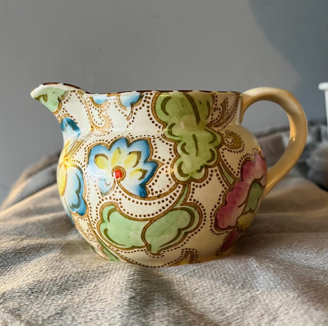 Vintage Art Deco Tuscan Decoro Pottery Creamer Jug - Etsy