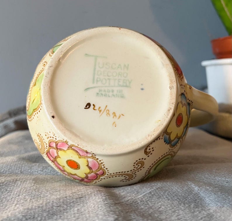 Vintage Art Deco Tuscan Decoro Pottery Creamer Jug - Etsy
