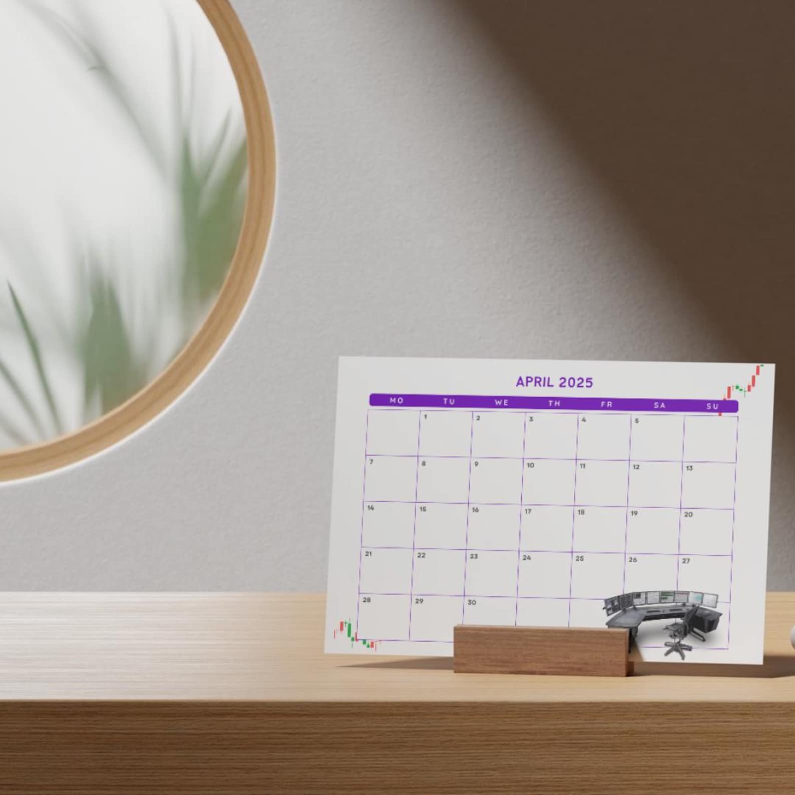 2025 Printable Trading Calendar | Simple Weekly Layout for Traders ...