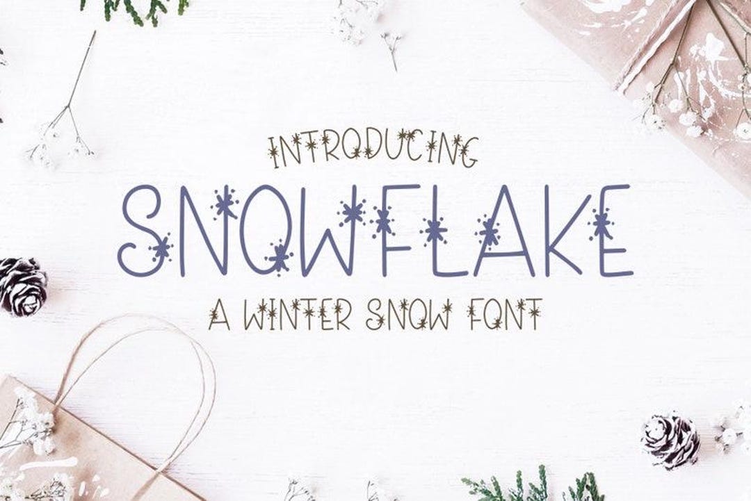 Script Font, Cursive Font, Cricut Font, Handwritten Font, Snowflake ...
