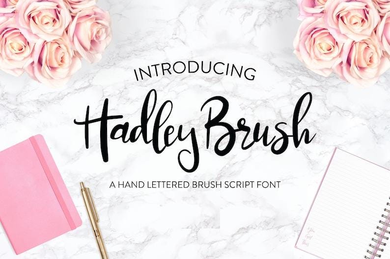 Script Font, Cursive Font, Cricut Font, Handwritten Font, Hadley Brush ...