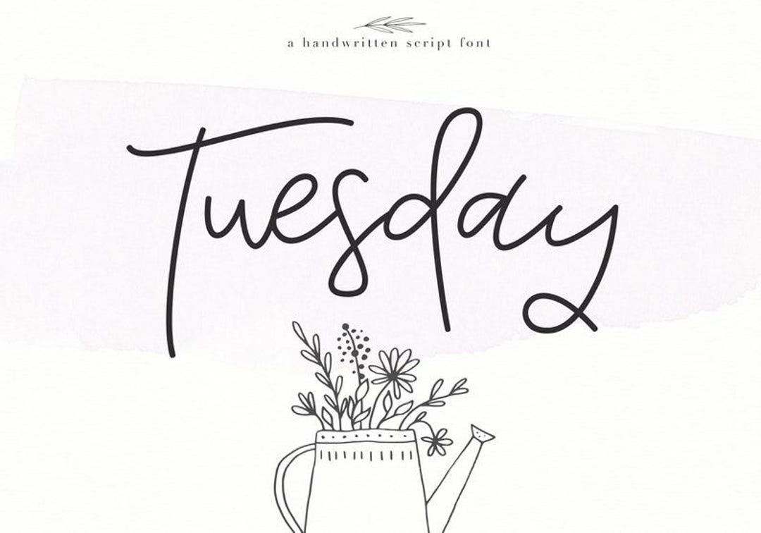 Tuesday Script Font, Cursive Font, Cricut Font, Wedding Font, Font for ...