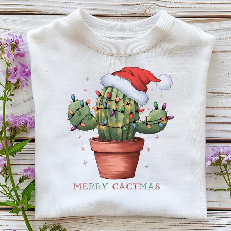 Merry Christmas Cactus Svg, Sublimation Design Svg, Merry Christmas Png ...