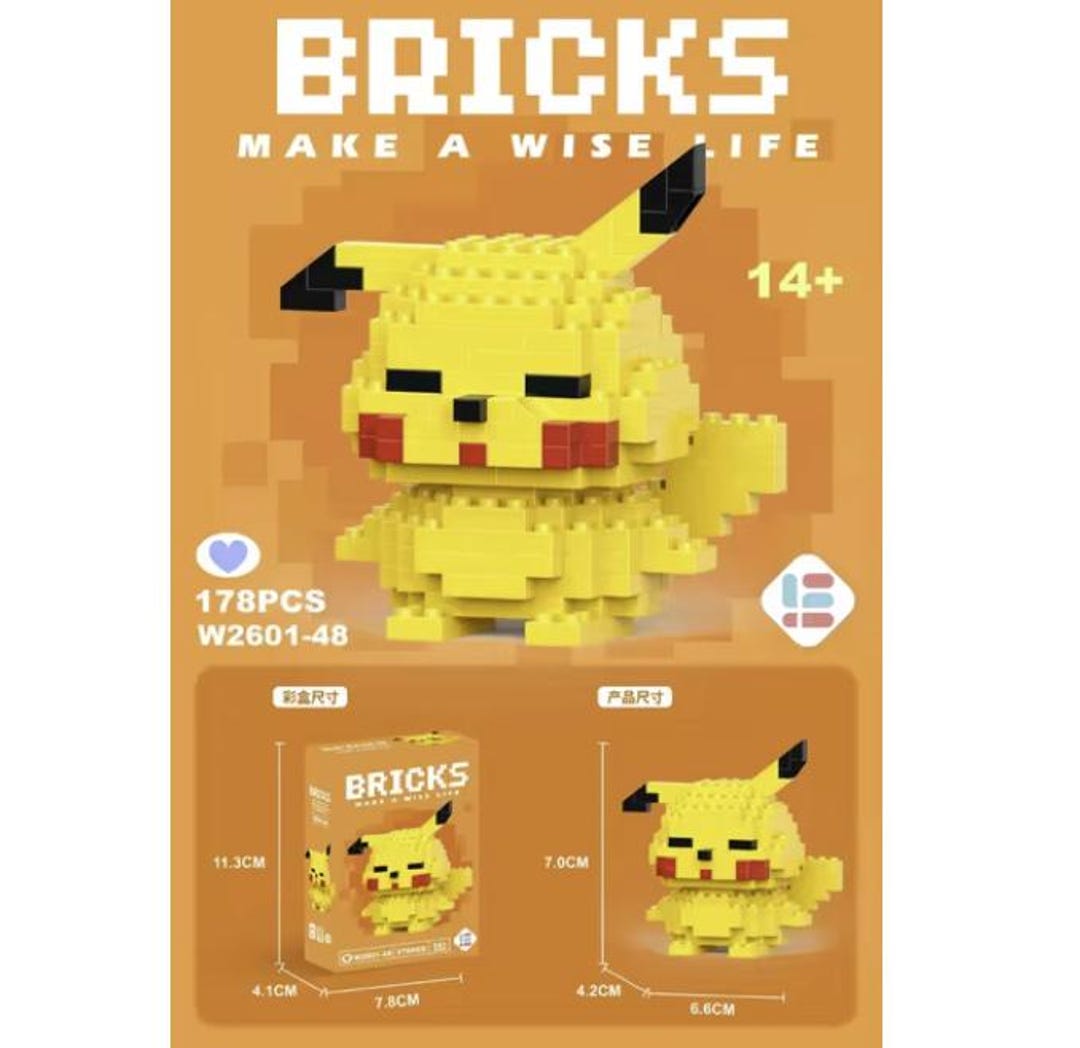 Lego Bricks Build Pikachu Model - Etsy