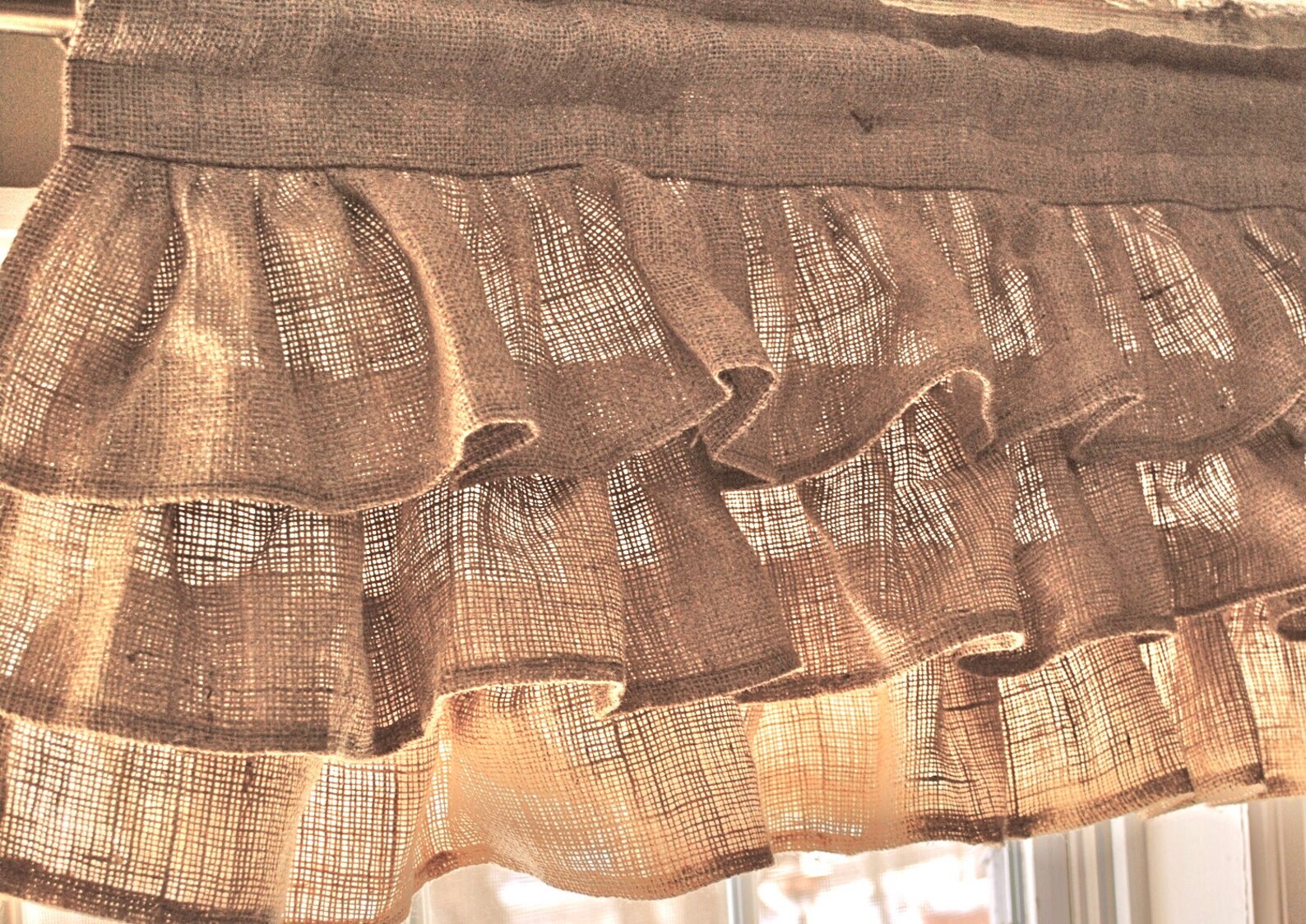 Burlap Ruffled Valance - Etsy