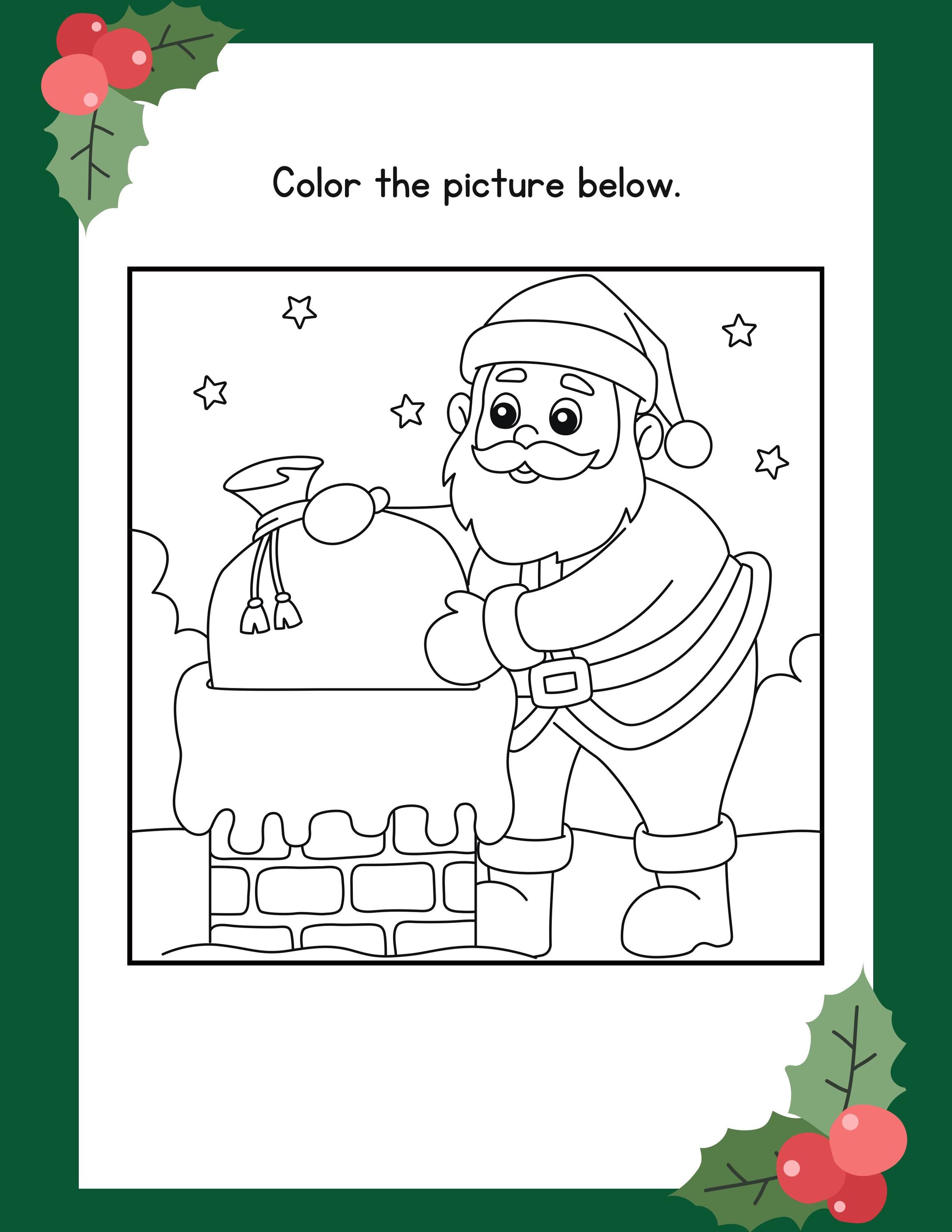 Printable Christmas Coloring Book: 40 Coloring Pages + 21 Activity ...