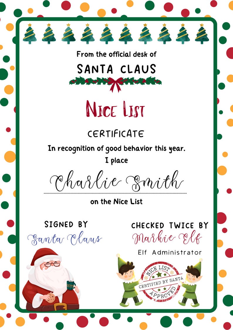 Santa Letter Template Kit: Customized Letter From Santa Claus, Nice ...
