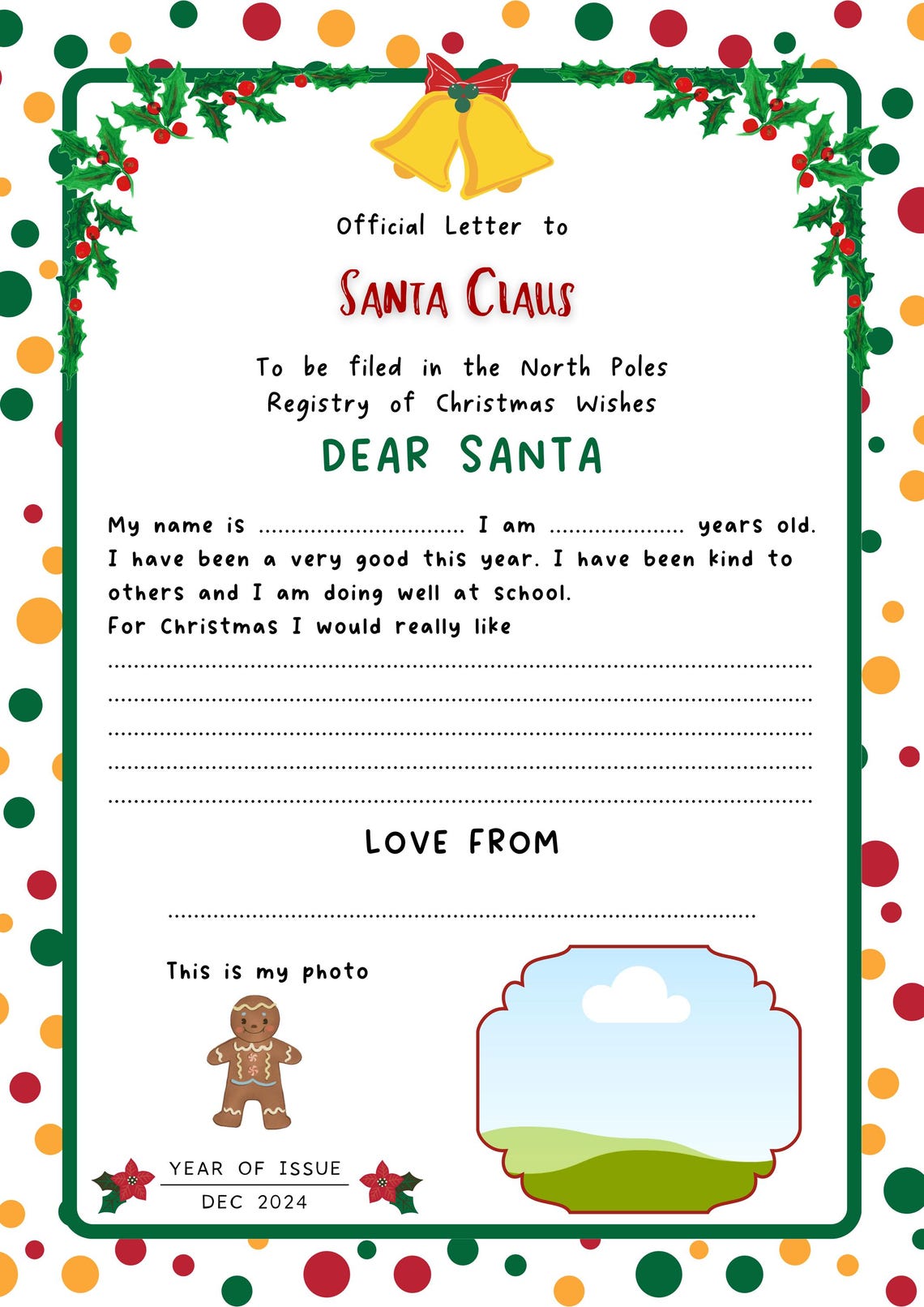 Santa Letter Template Kit: Customized Letter From Santa Claus, Nice ...
