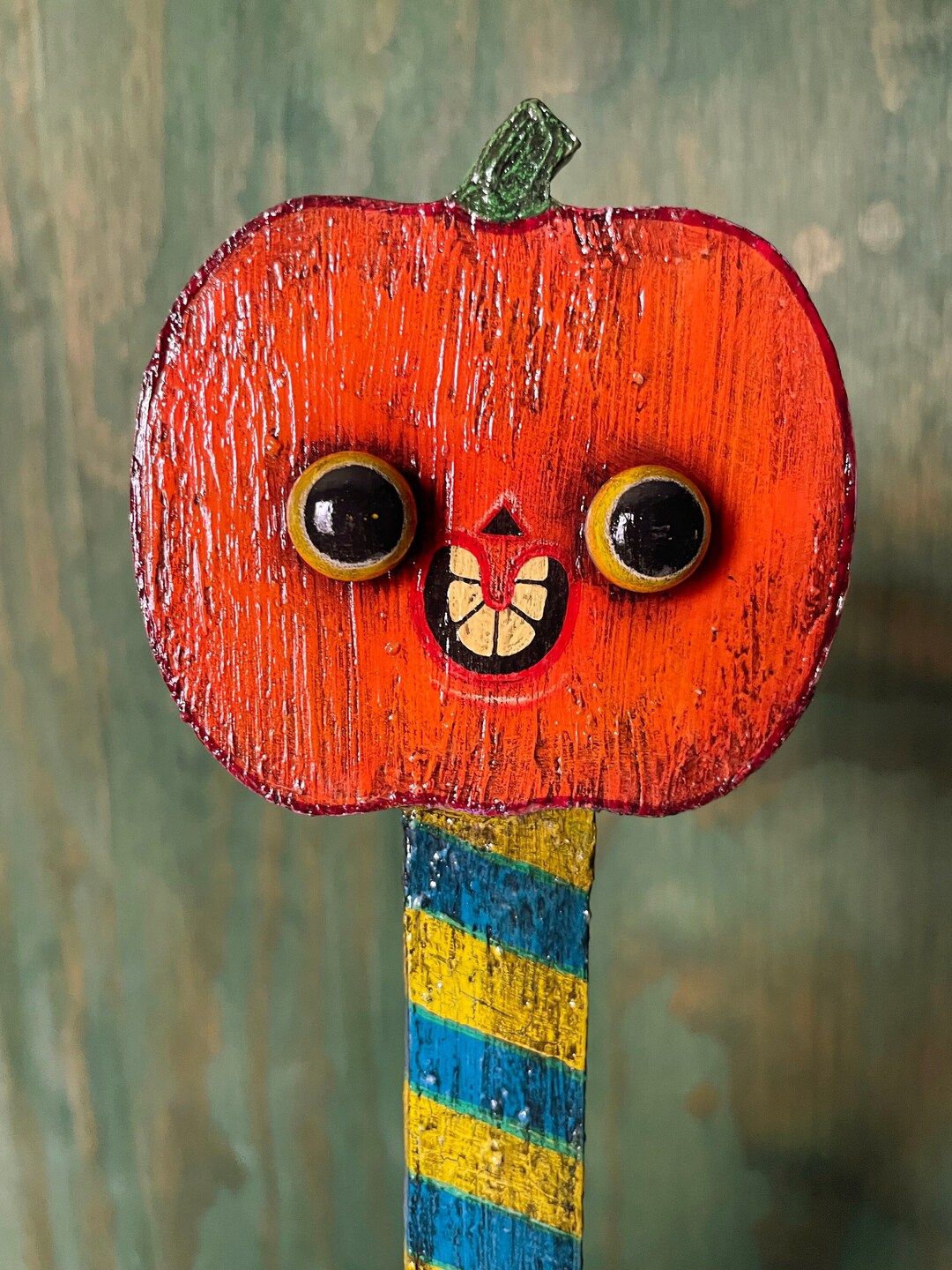 Original Art Autumn Pumpkin Head Miniature Mask Pumpkin - Etsy