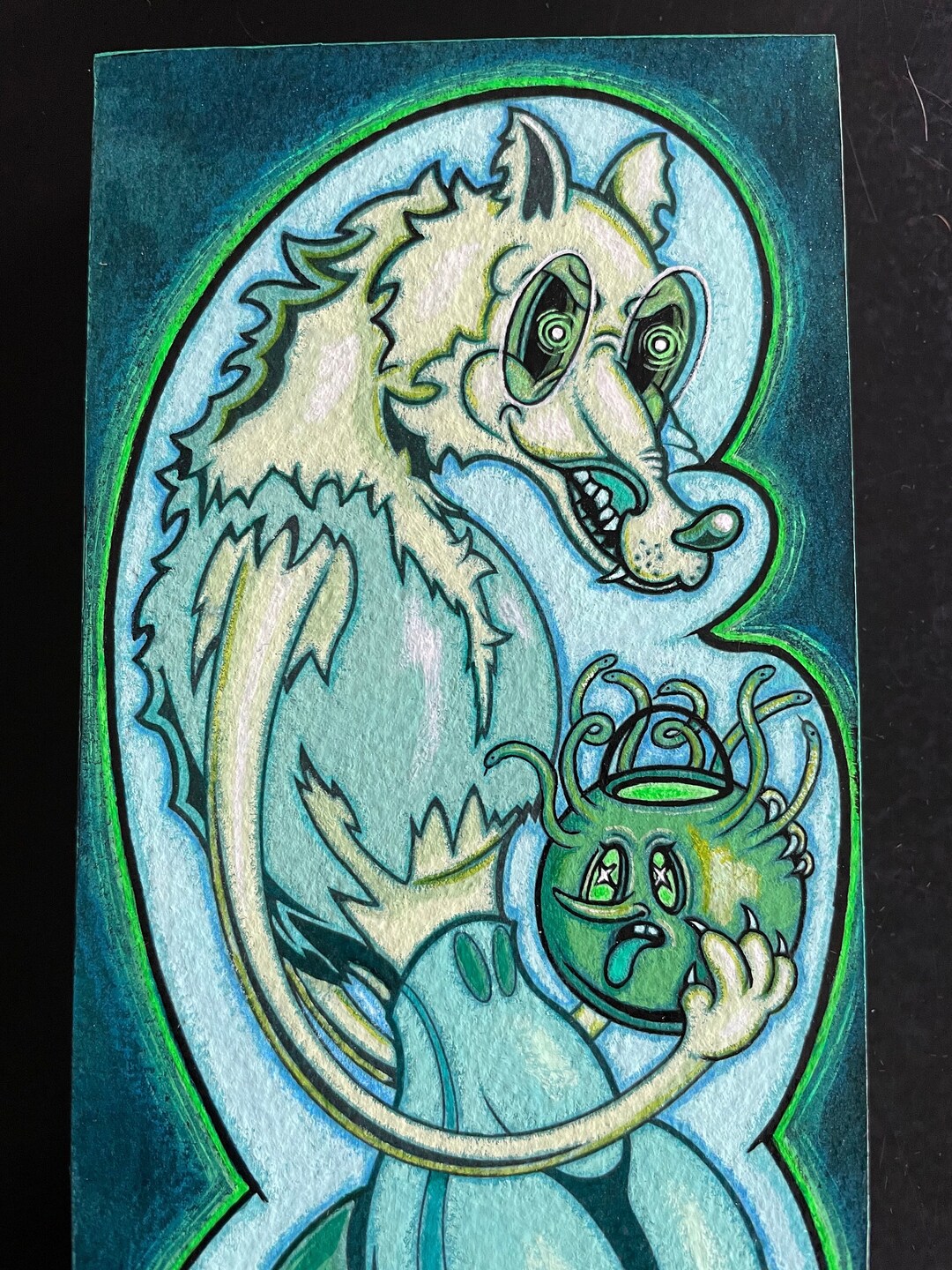 Original Art • Werewolf Ghost • Acrylic Gouache, Watercolor, and Ink ...