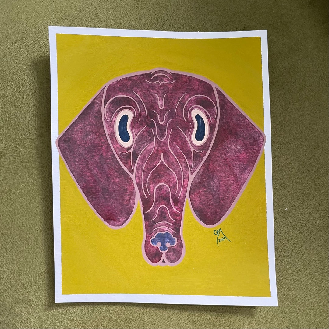 Original Painting / Japanese Yokai Inspired Dachshund / Acrylic Gouache ...