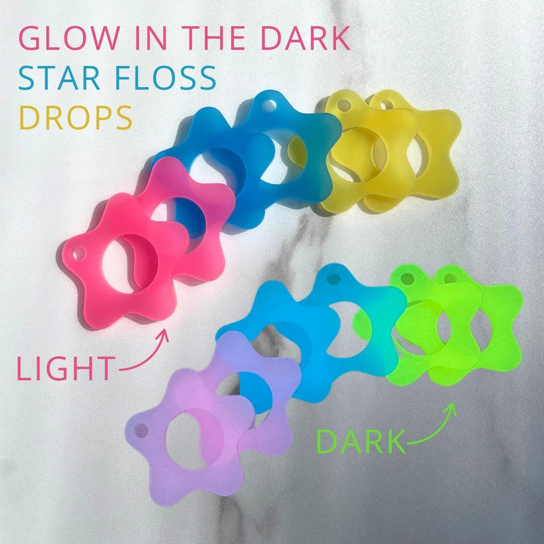 Glow in the Dark Floss Drop Stars | Thread Bobbin | Embroidery Floss ...
