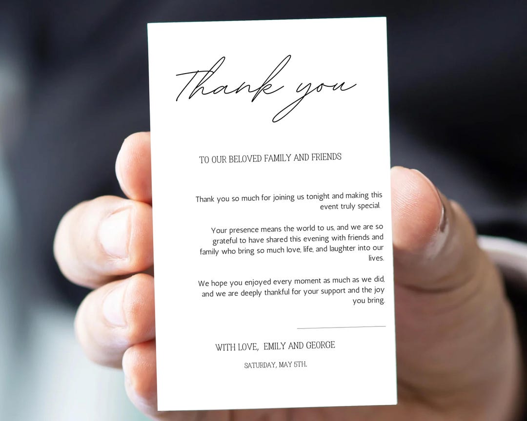 Electronic Thank You Card, Digital Thank You Card Template, Minimalist ...