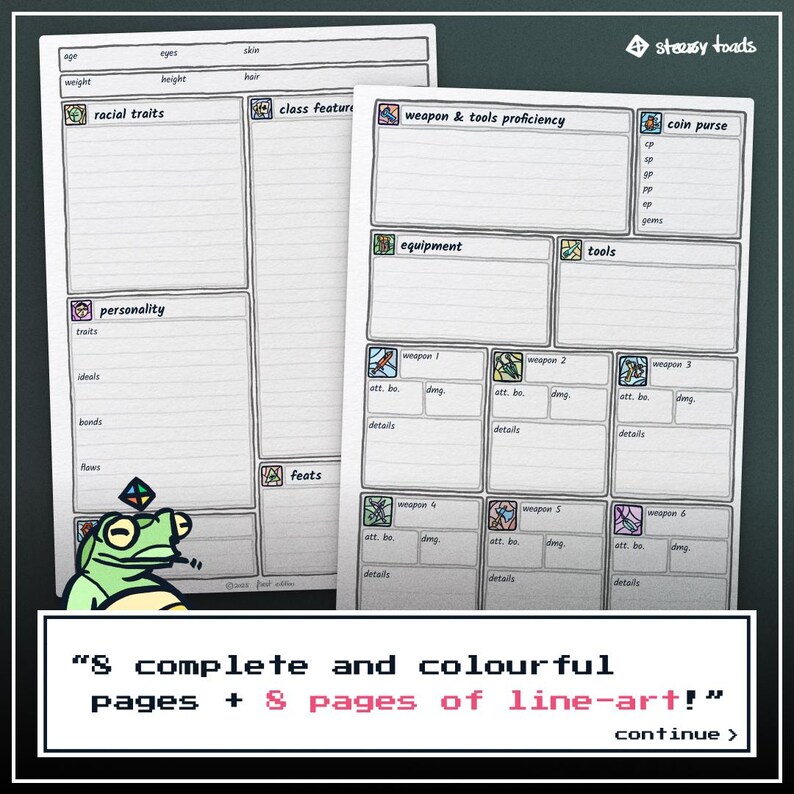 Brute - Custom Dnd Character Sheet - A5 - for Digital or Print - Etsy