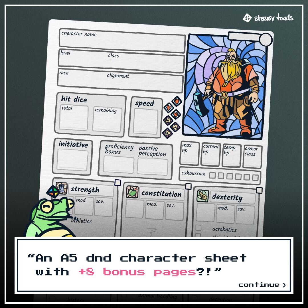 Blacksmith - Custom Dnd Character Sheet - A5 - for Digital or Print - Etsy