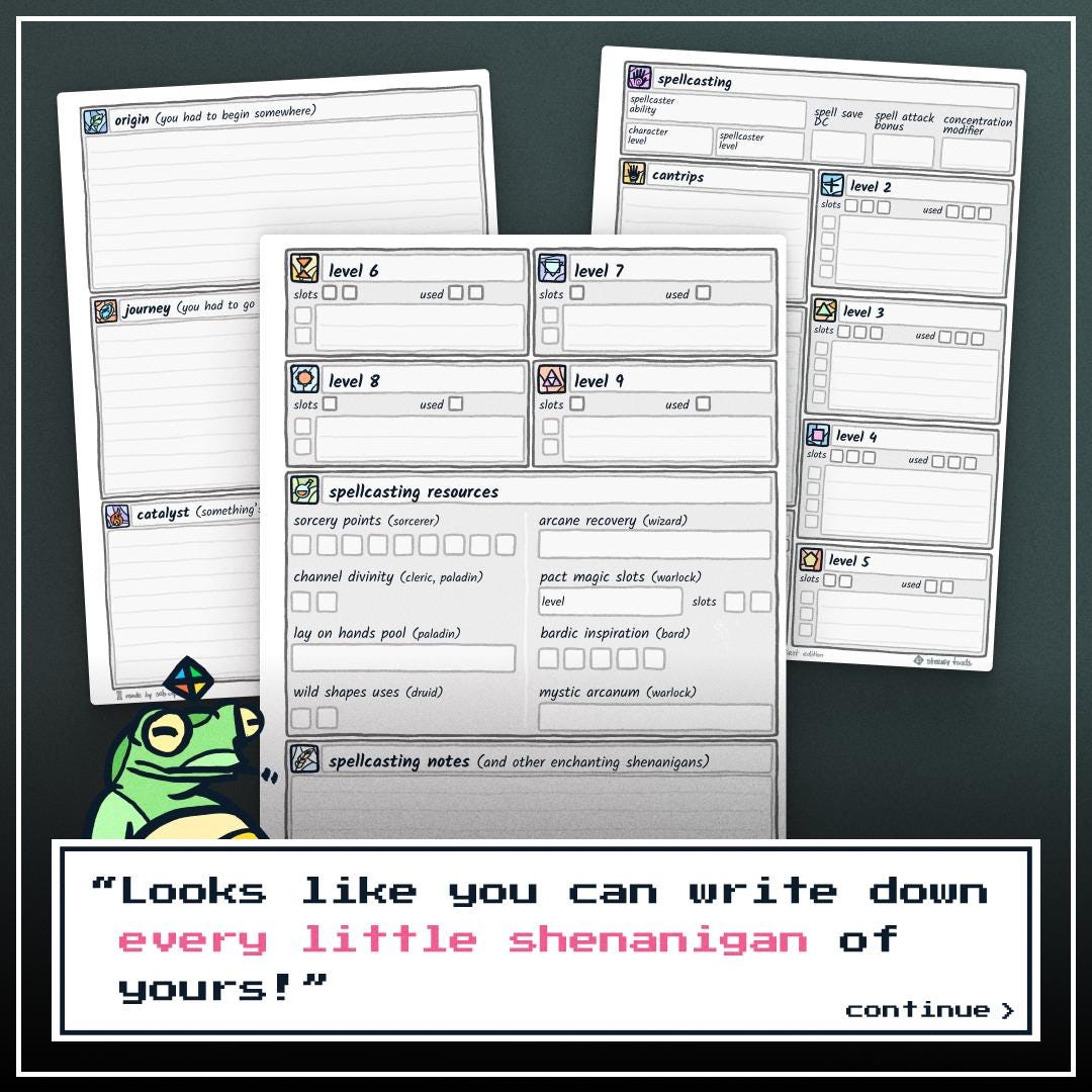 Spellslinger - Custom Dnd Character Sheet - A5 - for Digital or Print ...