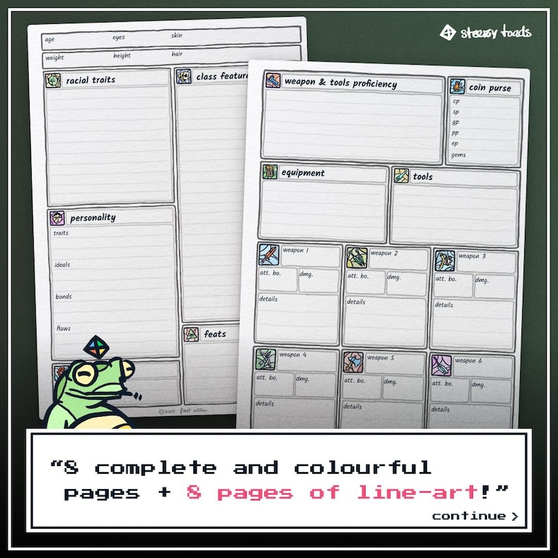 Draw Your Own! - Custom Dnd Character Sheet - A5 - for Digital or Print ...