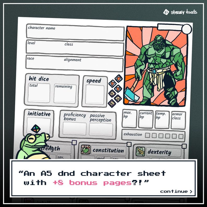 Brute - Custom Dnd Character Sheet - A5 - for Digital or Print - Etsy