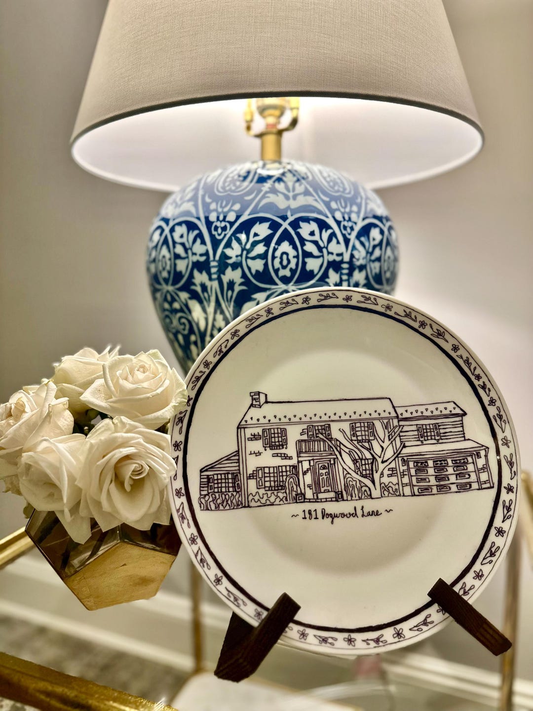 Custom Decorative Plate With Hand-drawn Illustration – Personalized ...