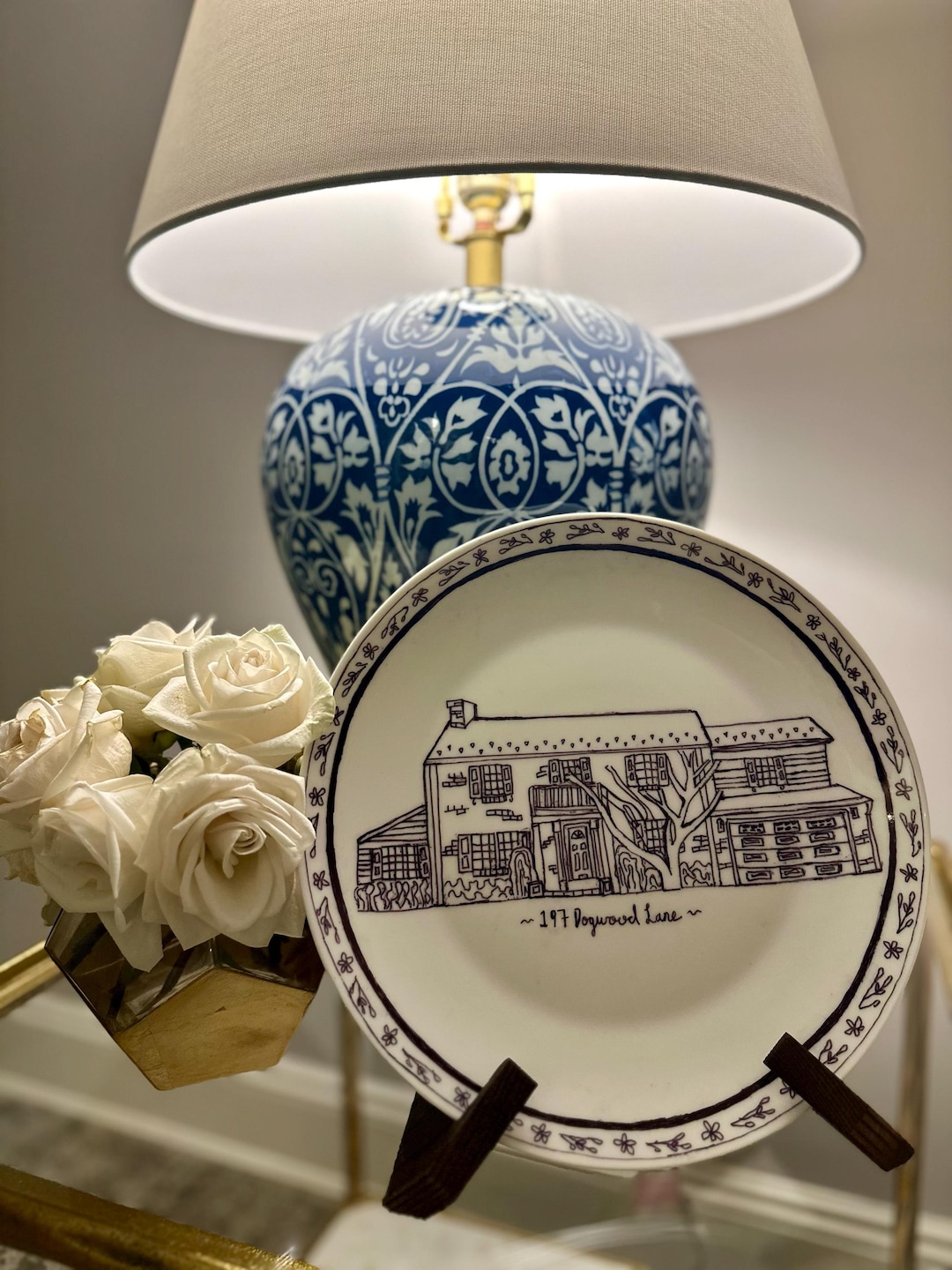 Custom Decorative Plate With Hand-drawn Illustration – Personalized ...