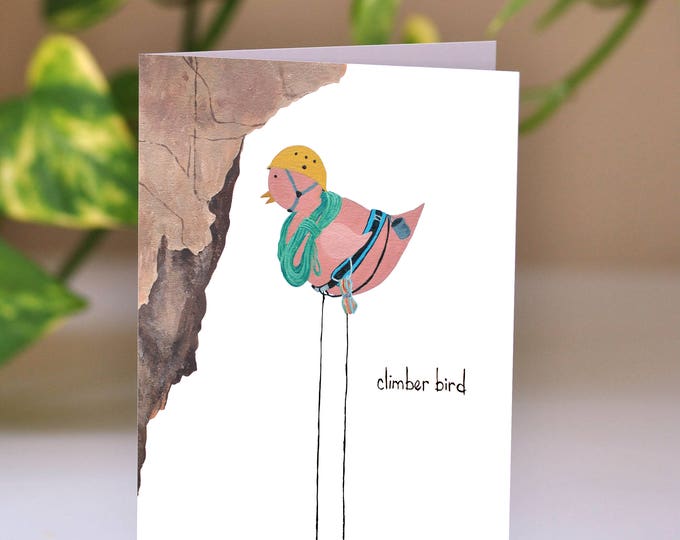 Climber Bird Greeting Card: Rock Climber Card, Birthday Card for a ...