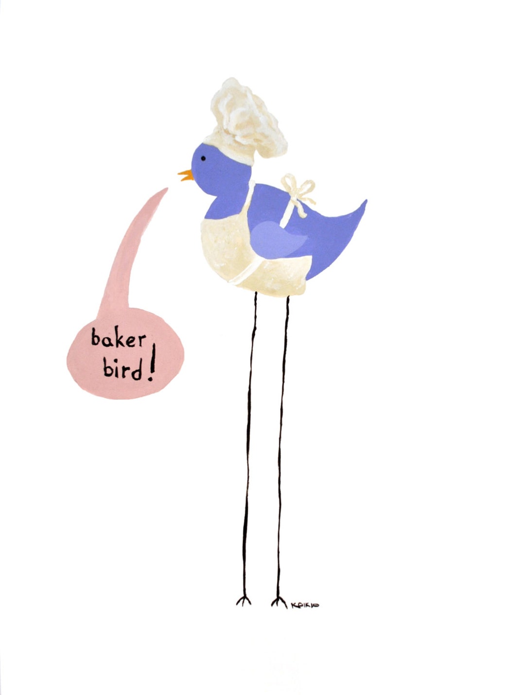 Baker Bird: Baker Art Painted Bird Baker Prints Art Baker - Etsy