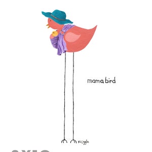 Mama Bird: Wall Art Mama Bird Art Print Baby Shower Gift - Etsy
