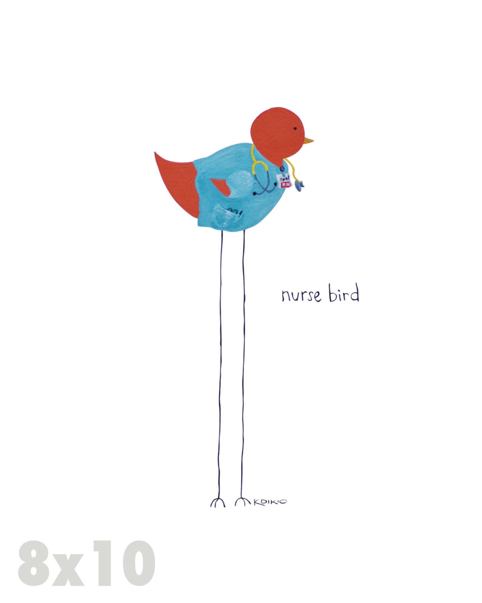 Nurse Bird:gift for a Nurseregistered Nursenurse Art - Etsy