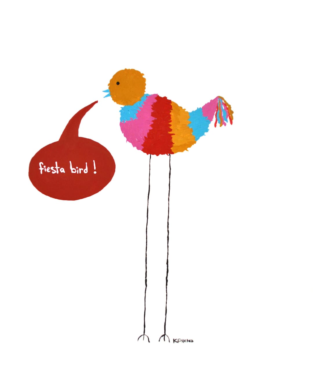 Fiesta Bird: Celebration Art Painted Bird Bird Art Art - Etsy