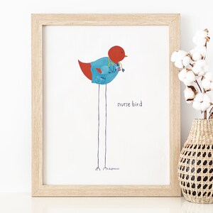 Nurse Bird:gift for a Nurseregistered Nursenurse Art - Etsy