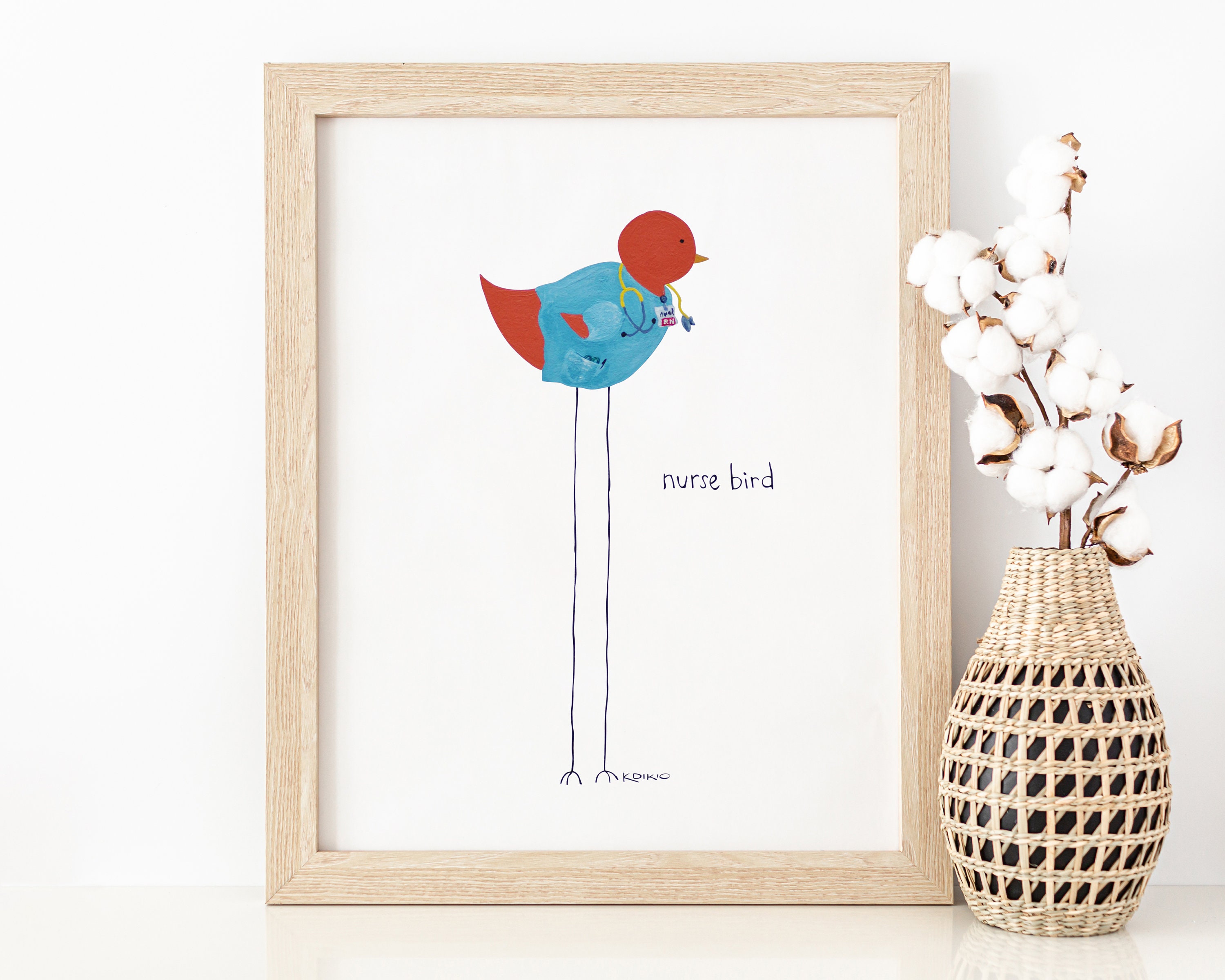 Nurse Bird:gift for a Nurseregistered Nursenurse Art - Etsy