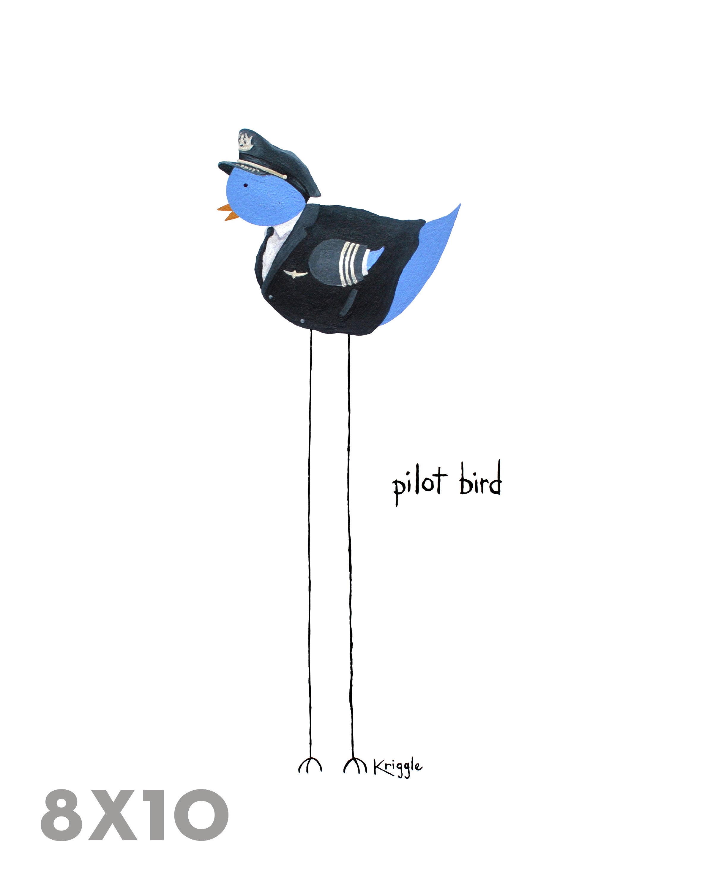 Pilot Bird Art Print Bird Lover Gifts Gift for Pilot Bird Wall Art Art ...