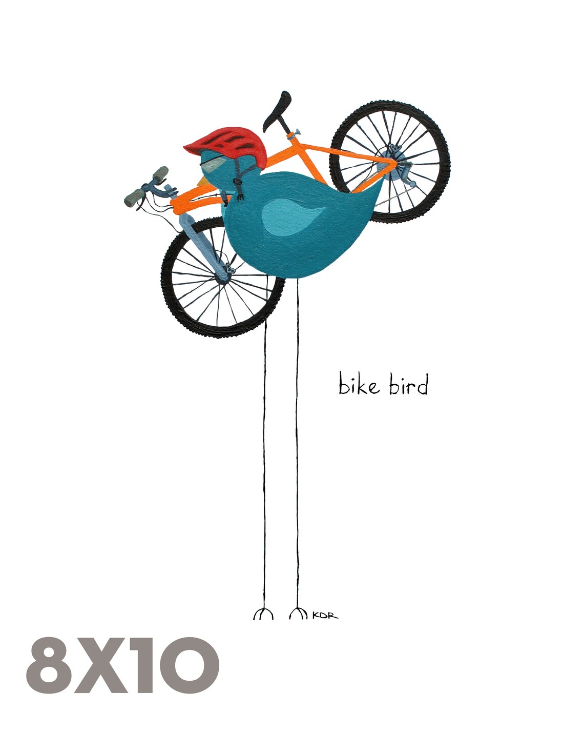 Bike Bird Art Print Bird Lover Gifts Outdoorsy Style - Etsy