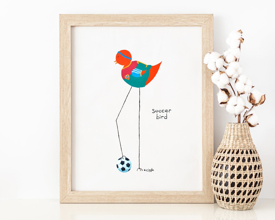 Soccer Bird : Art mural Soccer Bird impression de joueur de - Etsy France